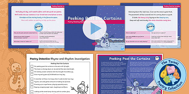 'Peeking Past the Curtains' Christmas Rhyming Poem for KS2